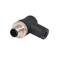 China M12 90 Degree Male 4 Pin Field Wirable Screw Connector IP67 4A 350V for sale