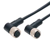 China 250V M12 Waterproof Connector IP67 Rated 4-Pin Female 90 Degree A-Coding Industrial Connector for sale