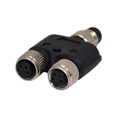 China Rigoal M8 4-Pin Circular Connector Female Y Splitter - IP67 Waterproof, 250V 4A Rating for sale