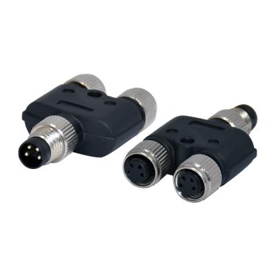China IP67 M8 Waterproof Connector 3pin 4pin Y Type Female to Male Straight Socket 30V 4A for sale