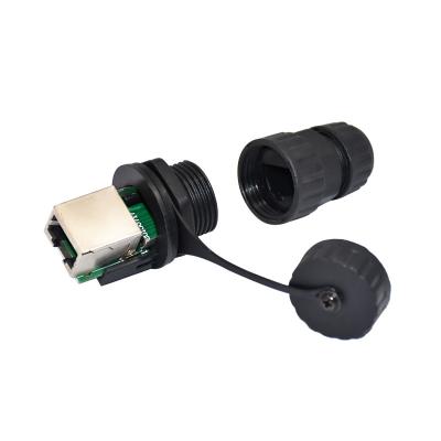 China RJ45 Female Panel Mount Waterproof IP68 Connector - Cat 5e, 1.5A 42V DC, -40°C to +70°C Operating Temperature for sale