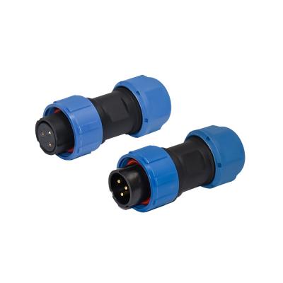 China 500V IP68 Waterproof Power Connector SP17 Male to Female 3-Pin Straight Assembly with 10A Rating for sale
