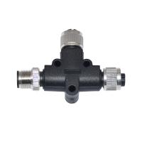 China M12 Waterproof Connector A Coding 4-Pin Male T-Type with IP67/68 Rating and 4A Current Capacity for sale
