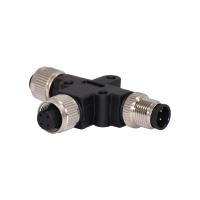 China Rigoal M12 T Type Waterproof Connector 4 Pins Female to Male IP68 4A 60V for sale