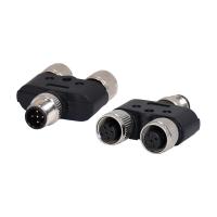 China M12 Waterproof Y Distributor Connector Male to Female 4A 350V Sensor Actuator IP67 for sale
