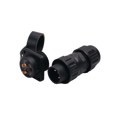 China IP68 Waterproof 2-Pin Panel Mount Connector - 10A Current Rating, Φ3-7mm Cable OD for sale