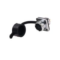 China Metal Shielded 6 Pin Waterproof Connector , Female Panel Mount Connector With Solder for sale