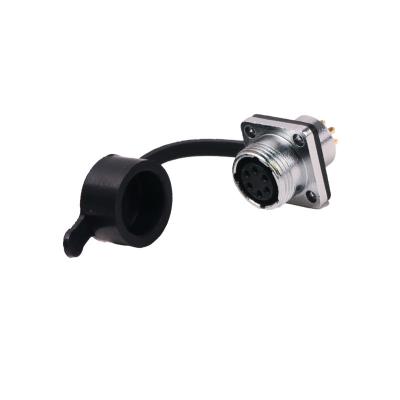 China Metal Shielded 6 Pin Waterproof Connector , Female Panel Mount Connector With Solder for sale