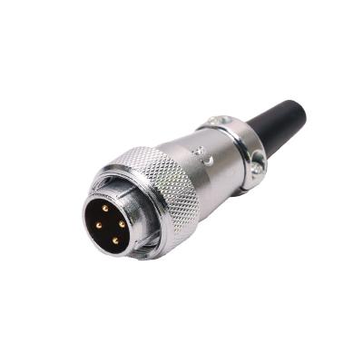 China FUS Circular Plastic Connector Metal Shielded Male to Male 4 Pin IP68 10A for sale