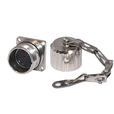 China M23 Female Panel Mount Connector 6 Pin Shielded Waterproof 20A 300V Industrial Electrical Connector for sale
