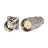 China Rigoal M23 Connector Male 12-Pin to Female Flange Assembly with 20A 300V Rating for Industrial Applications for sale