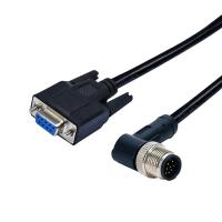 China D-Sub Female 9 Pin to M12 Waterproof Right Angle Male Connector Sensor IP67 30V for sale