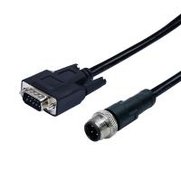 China M12 A Code 4 Pin Male to D-Sub 9 Pin Male Waterproof Cable IP67 30V for sale