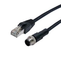 China Cat5e Industrial Ethernet Connector RJ45 to M12 A Code 3 Pin Male to Male IP68 1.5A for sale