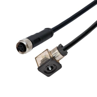 China Rigoal Solenoid Valve Connector A Type 3+PE Plug M12 5 Pin Female with LED IP65 250V 10A for sale