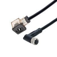 China M12 Molding Female Solenoid Cable Connector 8mm 18mm IP65 250V 10A for sale