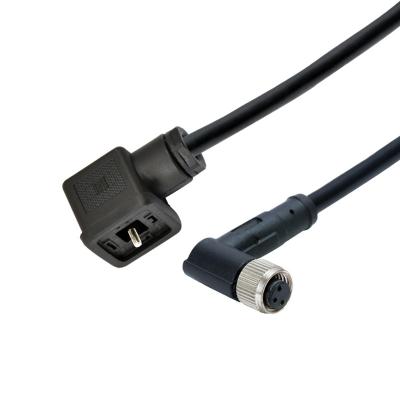 China 3+PE DIN 43650 Form A to M12 90-Degree Female Connector 250V 10A for Solenoid Valves for sale