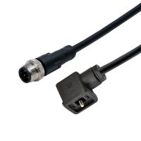 China M12 Molding 5 Pin Male Straight Waterproof Connector to Solenoid Valve A Coding 3+PE 10A 250V for sale