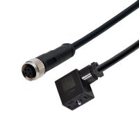 China M12 5 Pin A Code Female Straight Waterproof Connector to Solenoid Valve Type B 2+PE IP65 for sale