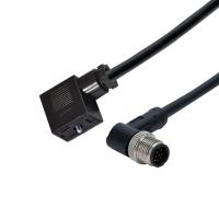 China M12 Waterproof 8 Pin Male Straight Connector to Solenoid Valve Type B 2+PE IP67 30V for sale