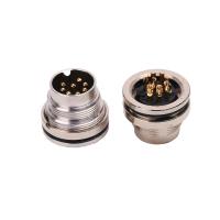 China M16 8 Pin Circular Connector Waterproof IP67 Front Panel Mount Shielded Solder 5A 60V for sale