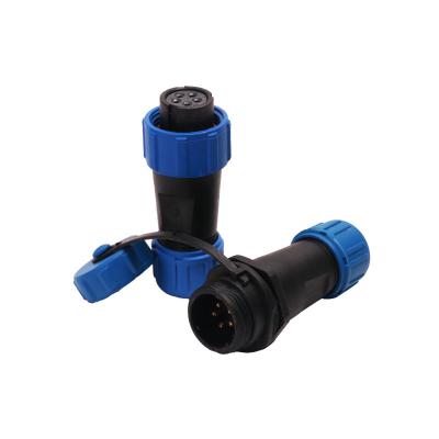 China SP13 Waterproof Power Connector 5-Pin 5A IP68 Rated Female to Male Industrial Connector for sale