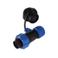 China SP13 6 Pin Waterproof Power Connector IP68 Male Assembly 5A 13mm Panel Mount for sale