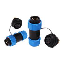 China Nylon66 IP68 Waterproof Power Connector 6 Pin Male SP13 5A Threaded Coupling for sale