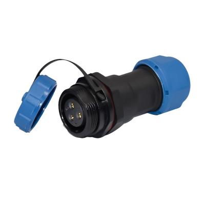 China SP17 3-Pin Female Waterproof Power Connector IP68 Rated 10A 500V with Cover for sale