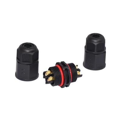 China Rigoal L20 LED Waterproof Connector 2 Pin IP67 Industrial Electrical 3000V 15A Rating for sale