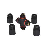 China 4 Way LED Waterproof Connector Straight Screw 3 Pin IP67 20A 250V for sale