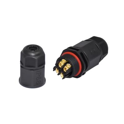 China 300V 20A 4-Pin LED Waterproof Connector with IP67 Rating and -45°C to +105°C Temperature Range for sale