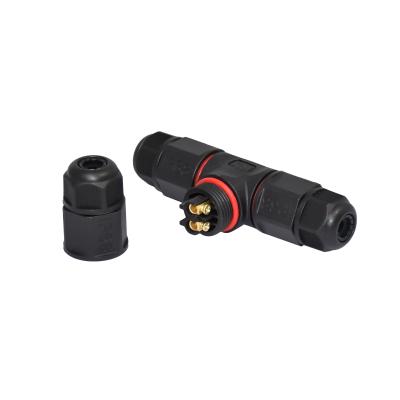 China T Type IP67 Waterproof Solar Cable Connector 250V 15A with 2 Pins and 3000 Cycle Durability for sale