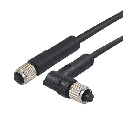 China M5 Automation Connector Female 4-Pin Straight to Right Angle IP67 Rated 1A 60V Industrial Connector for sale
