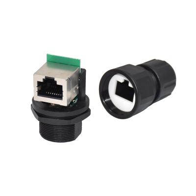 China 60V Industrial RJ45 Ethernet Connector 8 Pin IP68 Waterproof Nylon PA66 for sale