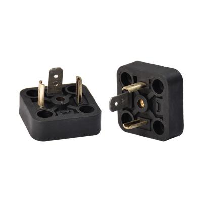 China Industrial Solenoid DIN Connector IP65 3 Pin Male MCX 250V 16AWG for sale