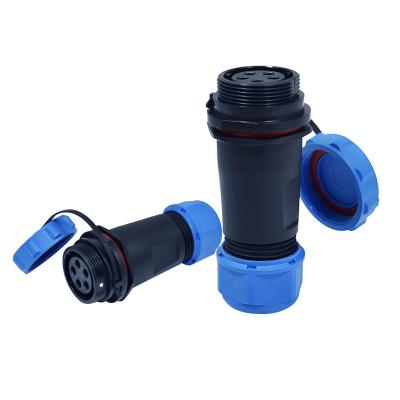 China PA66 Circular In Line 5 Pin Female Connector SP21 50A 600V IEC Standard for sale