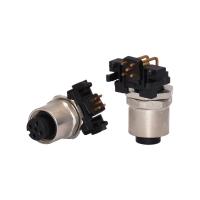 China M12 8-Pin Female 90° Panel Mount PCB Connector with IP68 Rating, 30V 2A for Industrial Automation for sale