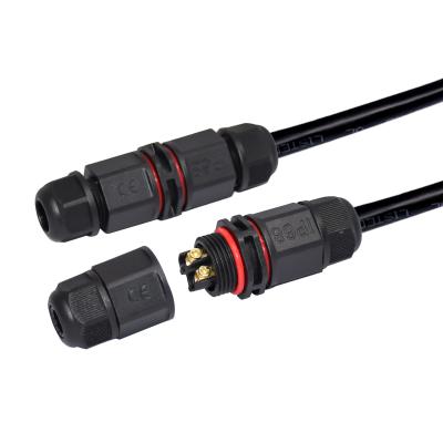 China L20 2-Pin L-Type IP67 Waterproof Screw Connector 300V 20A for Outdoor LED Lighting for sale