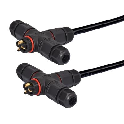 China Waterproof LED Connector IP67 3 Pin 20A 300V Screw Assembly for Outdoor Lighting and Industrial Applications for sale