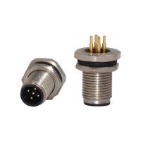 China M12 Waterproof IP67 5 Pin Male Panel Mount Connector 4A 250V for sale