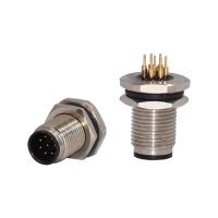China Sensor Plug And Socket M12 Waterproof Connector 8 Pin Male Panel Mount Connector With PCB Tail for sale