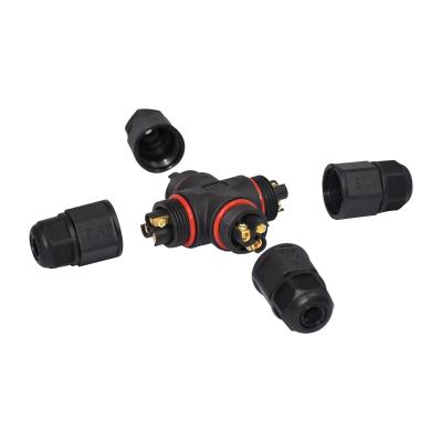 China M20 3-Pin Waterproof Power Connector 250V 20A IP68 Rating for LED Lighting Systems for sale