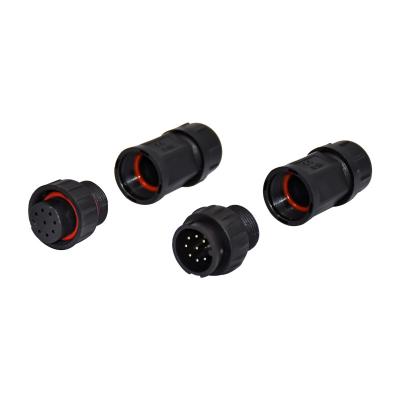 China M19 Waterproof Cable Connector 10mm IP67 Rated 15A 300V Solderless Pin Male Female Connectors for sale