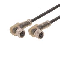 China M8 3-Pin IP68 Waterproof Connector Cable Female 90 Degree with LED for Industrial Automation for sale