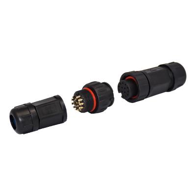 China M19 Waterproof Cable Connector 12 Pin IP67 Rated 5A 300V Screw Locking Data Connector for sale