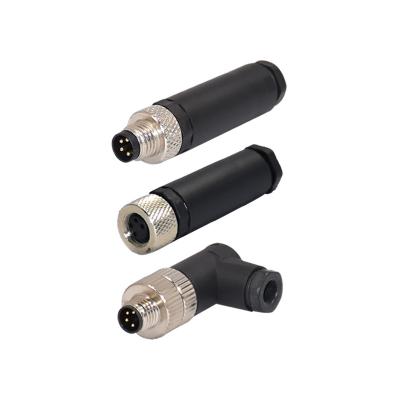 China M8 Waterproof 4 Pin Connector Assembly Right Angle Straight Male Female IP67 60V 4A for sale