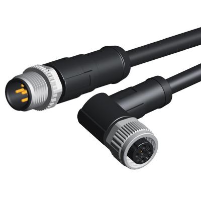 China M12 Waterproof Circular Connector IP67 4 5 6 8 Pin PA66 Shielded Cable Plug for sale