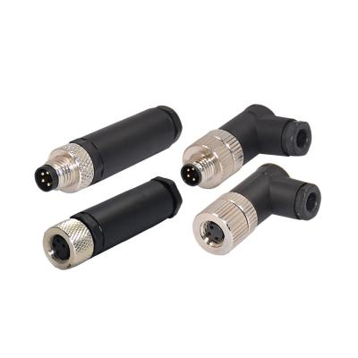 China M8 Waterproof 3pin 4pin Male Female Right Angle Straight Assembly Sensor Connector IP67 60V for sale