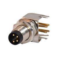 China M8 4pins Male Right Angle Panel Mount Metal Connector PCB Mount Socket For Sensor for sale